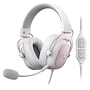 Redragon H510 Zeus White Wired Gaming Headset - 7.1 Surround Sound - Memory Foam Ear Pads - 53MM Drivers - Detachable Microphone - Multi Platforms for PC, PS4/3 & Xbox One/Series X, NS