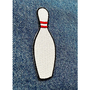 Bowling Pin Embroidered Patch Team League Uniform Iron-On Applique Sports Emblem