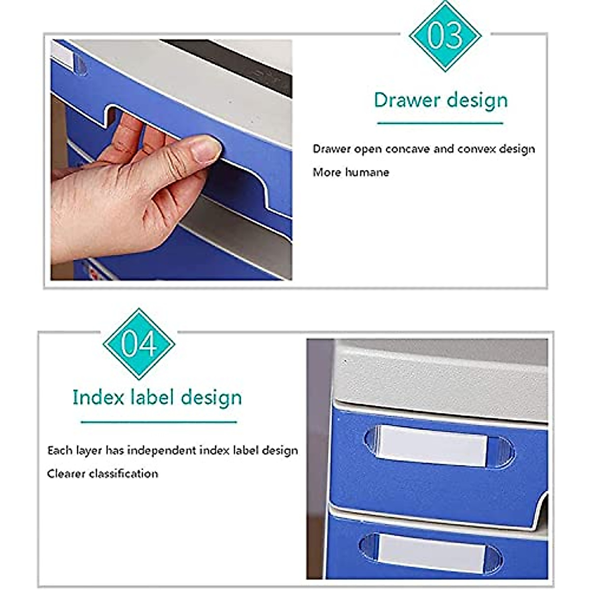 Storage Cabinet with Drawers Floor Storage Cabinet Flat File Cabinet Storage, Desktop Drawer Cabinet, Size 11.6''x 15.5''x 16.9'', Drawer Organizer 4/5/6/7/8/11 Layers, with Lockable Environmentally F