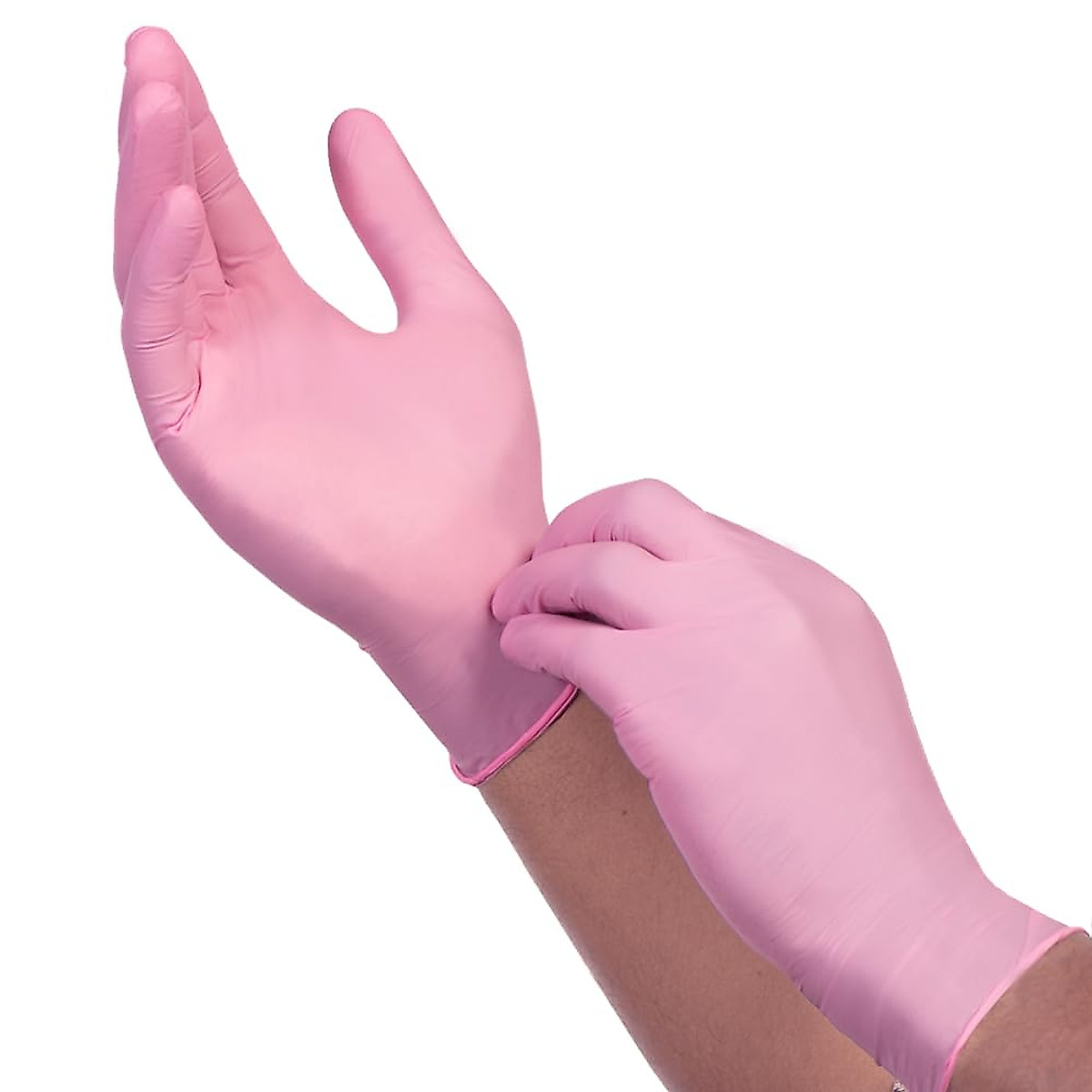 200-2000 PCS Tronex Pink XS - XL Nitrile Exam Gloves Chemo Rated Finger Textured Powder Free Medical Grade Non Latex Disposable Gloves (2000, XS)