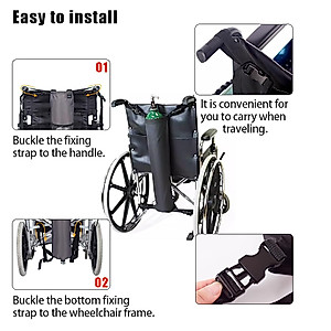 Oxygen Cylinder Bag, Oxygen Tank Holder, Oxygen Cylinder Holder Portable Transport Backpack with Buckles for Travel Carrier Home Rollator Scooter Easy Adjust Quick Release