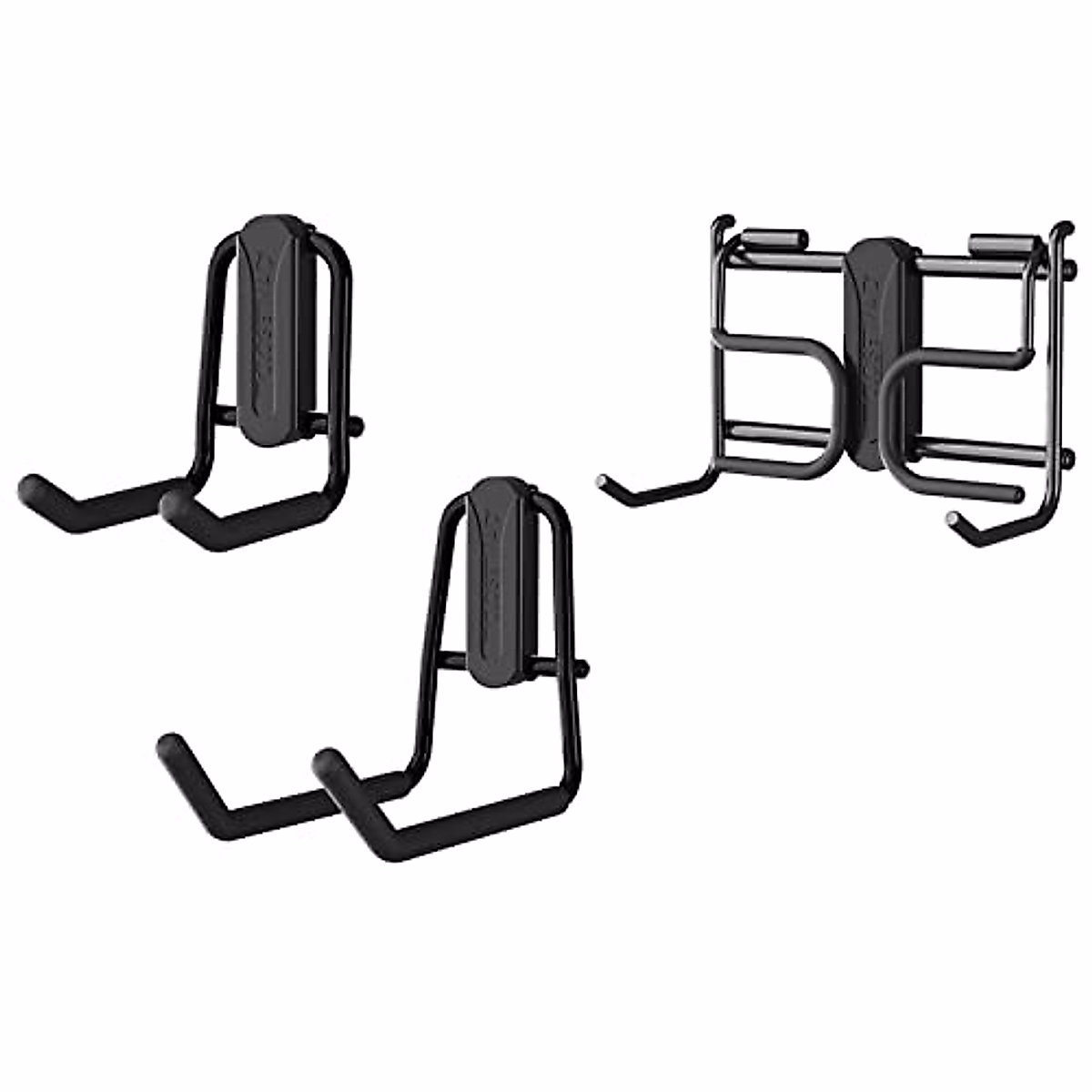 ClosetMaid MaxLoad 3-Pack Garage Hooks & Hangers Wall Mount Heavy Duty Storage for Long Handle Tools, Cords, Hoses, Shovels, Rakes, Brooms, Black