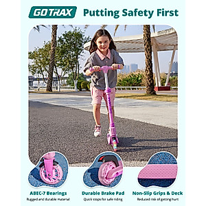 Gotrax K03 Kick Scooter for Kids, 5" LED Lighted Wheels and Adjustable Handlebars, Lightweight Design and Anti-Slip Deck, Max Load 110 Lbs, Kids Scooter for Boys & Girls Ages 3+, Purple