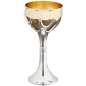 Rite Lite Tree of Life Kiddush Cup, Gold/Silver Shabbat Luxury Kiddush Goblet Chanukah 6.5" Comes with A Beautiful Box Hanukkah