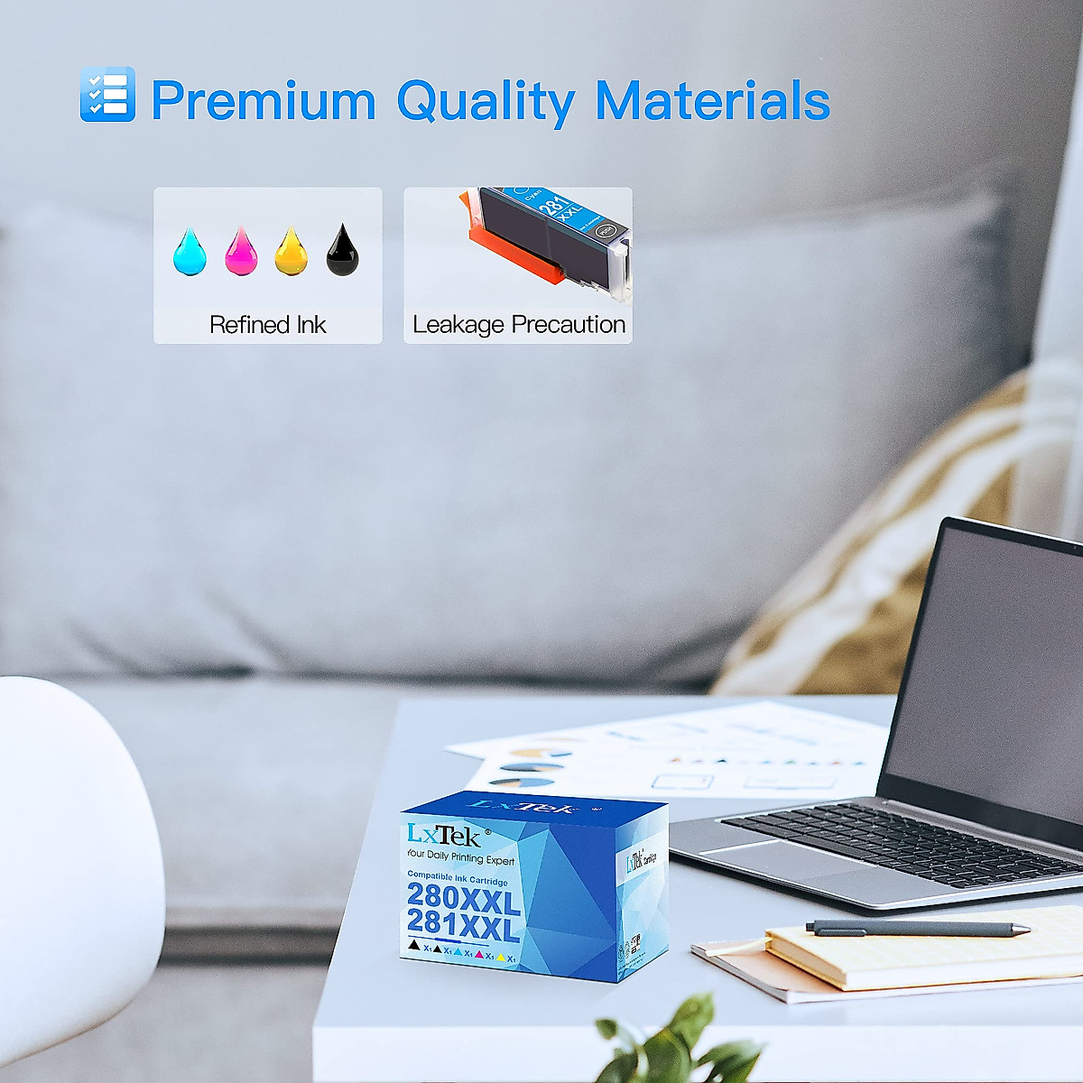 LxTek Compatible Ink Cartridge Replacement for Canon PGI-280XXL CLI-281XXL PGI 280 XXL CLI 281 XXL to Compatible with PIXMA TR8520 TS8322 TS9120 TS6220 TS9520 TS8220 TS9521C TS6120 TS8120 (5-Pack)