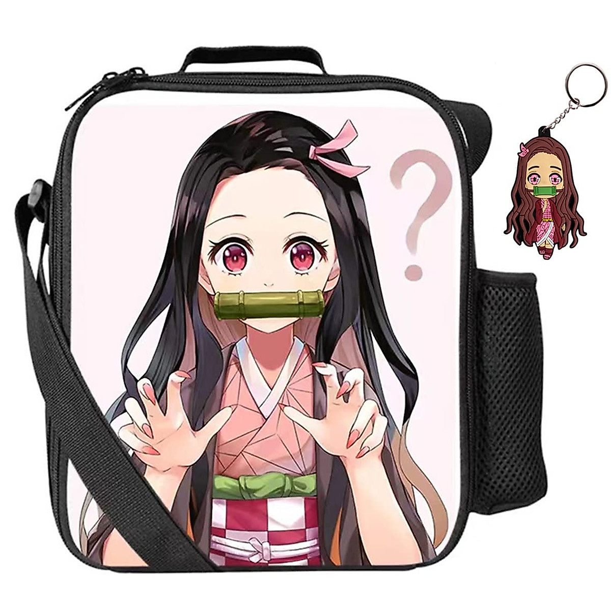 SPIRTUDE Anime Nezuko Lunch Box Cooler Bag Lunch Bag Travel Portable Storage Reusable Crossing Bag (Nezuko)