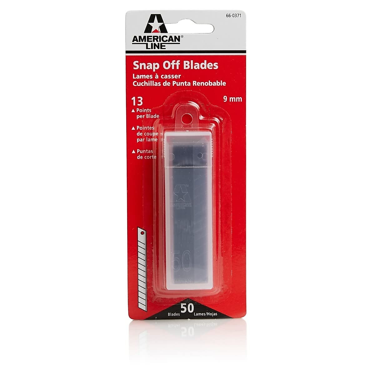 American Line 13-Point 9mm Snap-Off Knife Blades - 50-Pack - High Carbon Steel Blades for Optimized Sharpness and Durability - 66-0371