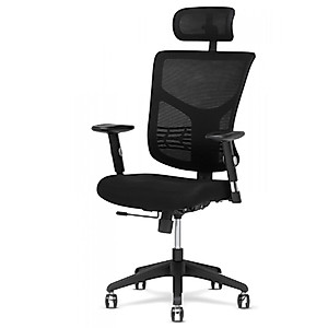 X-Chair X-Project High End Task Chair, Black A.T.R. Fabric with Headrest - Ergonomic Office Seat/Advanced Tensile Recovery Fabric/Highly Adjustable & Supportive/Comfortable Feel/Perfect for Workspace