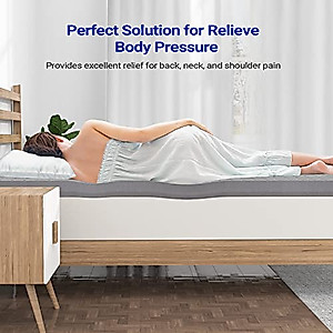 Maxzzz 4 Inch Mattress Topper Queen Size, Medium Firm Memory Foam Bed Mattress Topper, Ventilated Mattress Pad CertiPUR-US Certified Plush