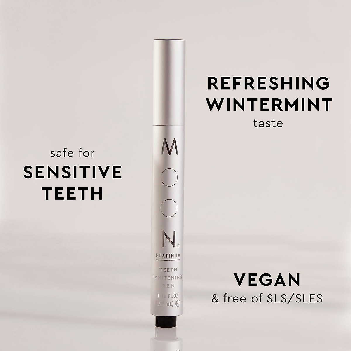 MOON Platinum Teeth Whitening Pen, Whitens Teeth Fast, Gentle on Sensitive Teeth, 30+ Uses, Vegan, Mint Flavor