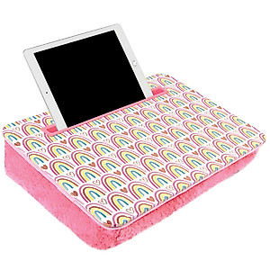 3C4G Rainbow Adventure Fun Lap Desk - Portable Lap Pillow Desk for Kids with Media Slot - 12” x 16.9” Lap Desk for Laptop, Tablets, & Notebooks by Make It Real