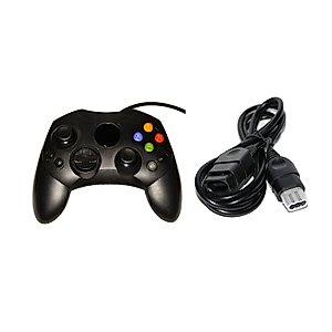 Black XBox Original Controller Bundle - Controller and Extension Cable - by Mars Devices