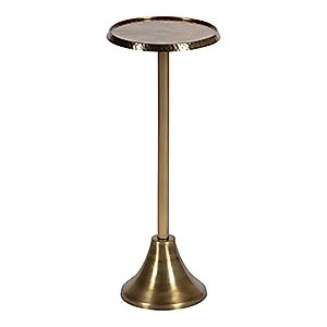 Kate and Laurel Sanzo Bohemian Side Table, 9 x 9 x 23, Gold, Decorative Pedestal End Table for Display and Storage