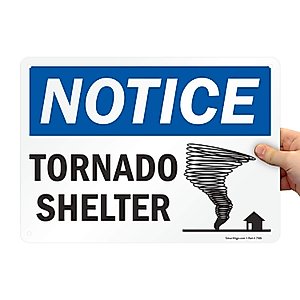SmartSign "Notice - Tornado Shelter" Sign | 10" x 14" Plastic