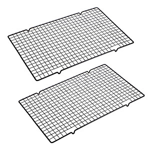OwnMy Set of 2 Baking Cooling Rack, 10” x 16” Non-Stick Heavy Duty Wire Oven Safe Cooling Rack for Roasting and Baking