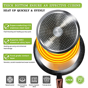 FAVIA 11in Non-stick Frying Pans Skillet Induction Compatible Dishwasher Safe PFOA Free