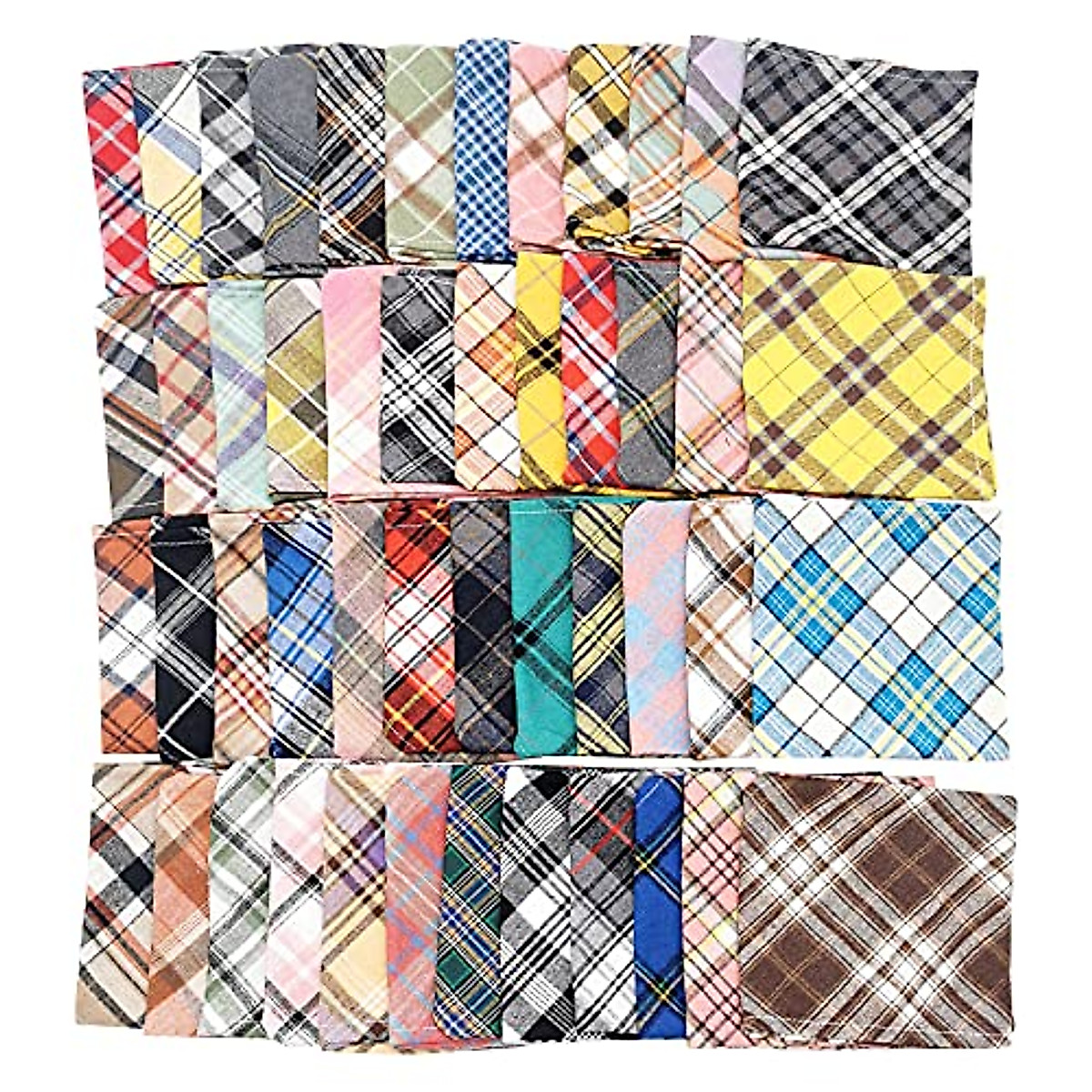 JpGdn 100Pcs/Pack Small Dog Bandana Bulk 24.4*17.3in Pet Bandanas Pack Kerchief Washable Triangle Bibs Head Scarves Scarfs Random Pattern for Boys and Girls Medium Cat Doggy Puppies Grooming Costume