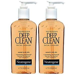 Neutrogena Deep Clean Daily Facial Cleanser with Beta Hydroxy Acid for Normal to Oily Skin, Alcohol-Free, Oil-Free & Non-Comedogenic, 6.7 fl. oz (Pack of 2)