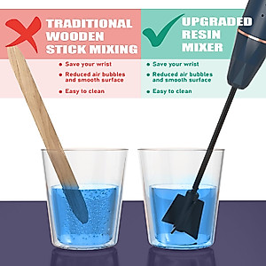 Upgraded Resin Mixer, Handheld Rechargeable Mixer with Minimizing Bubbles,Epoxy Resin Mixer for Resin, Silicone Mixing, Resin Molds, Resin Supplies, DIY Crafts (Included 4 pcs Paddles)