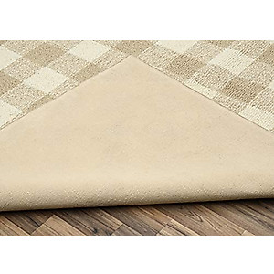 Garland Rug Country Living Buffalo Plaid Area Rug, 5-Feet by 7-Feet, Tan/Ivory