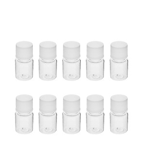 Bettomshin 10Pcs 5ml PE Plastic(Food Grade) Bottles with Caps, Lab Wide Mouth Small Plastic Water Bottles Reagent Bottle, Liquid/Solid Sample Seal Storage Container Transparent