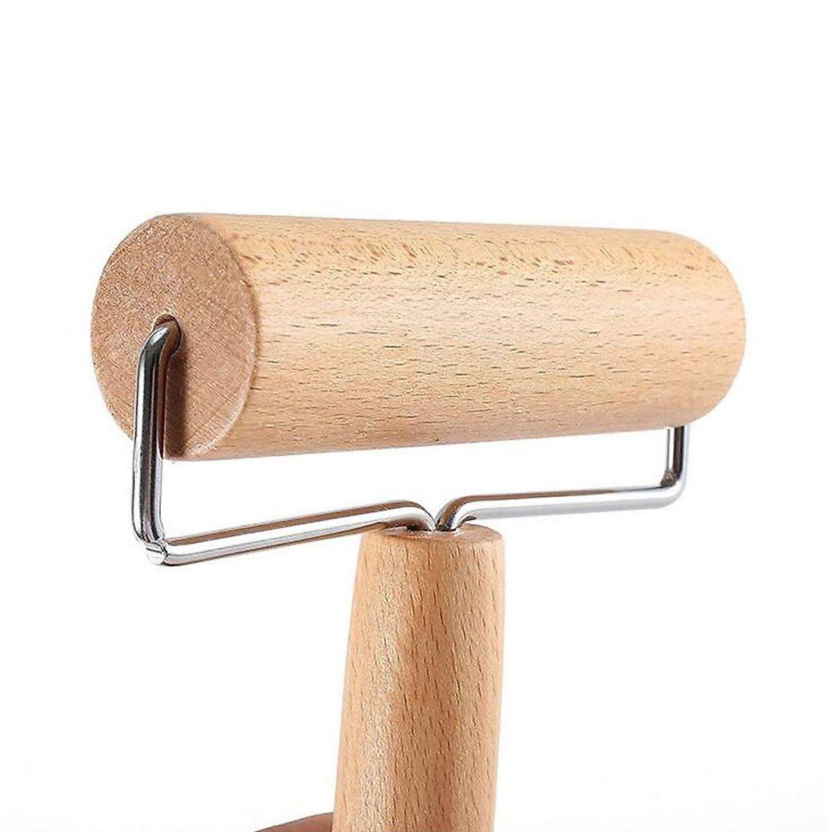 1 Piece 2-In-1 Style Pastry Pizza Roller Wooden Brayer Wooden Rolling Pins Wood Dough Roller 5D Diamond-Paint Art ool Wooden Roller for Baking or Ceramic Pottery Clay Working