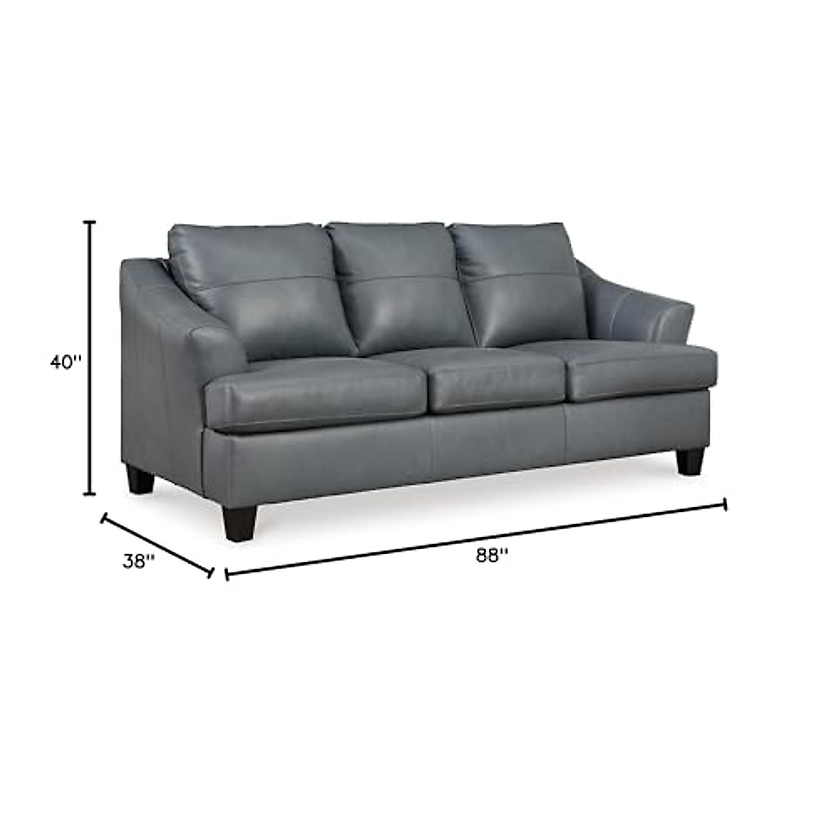 Signature Design by Ashley Genoa Sofa Sleeper, Queen Sofabed, 88"W x 38"D x 40"H, Blue Gray