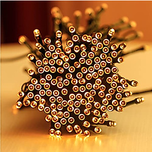 Solar String Lights, 100 LED 39ft LED String Lights Waterproof, 8 Modes, for Home Garden Patio Halloween Party Xmas Trees Decorate，Warm White，Pack of 2