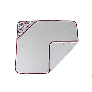 Cudlie Buttons & Stitches Baby Girl 3 Pack Rolled/Carded Hooded Towels in Crisp Blossom Print (GS71728)