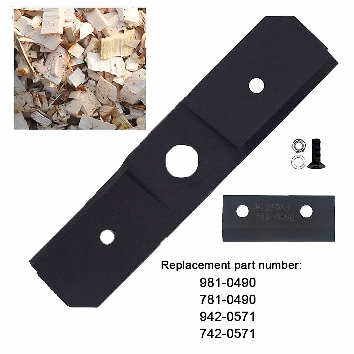 781-0490 742-0571 Shredder Chipper Blade Kit Fits for MTD Troy-Bilt Craftsman Replacement 981-0490 781-0490 942-0571 742-0571