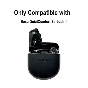 Cute Case Compatible with Bose QuietComfort Earbuds II, Silicone Kawaii Skin Cover Shockproof and Scratch Resistant Protective Case with Keychain for New Bose QuietComfort Earbuds II (White)