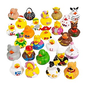 Abc's Rubber Duckies - 26 Pieces - Educational and Learning Activities for Kids