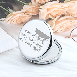 Zuo Bao RHONY Inspired Gift Housewives Makeup Mirror Sorry I'm Late I was in Glam Compact Mirror Gift for Mother Girlfriend （Sorry I'm Late）