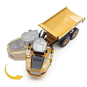 Dollox Die-cast Articulated Dump Truck Toys 1/50 Metal Heavy Duty Construction Vehicle Toys Articulated Dump Truck Engineering Vehicle Model Collection Alloy Truck Decoration Toy Gift for Kids