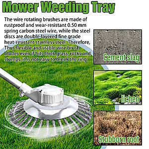 PLAXNS 10 Inch Rotary Steel Wire Brush Cutter Trimmer Head Weed Blade Cutter with Adapter Kit Compatible with Stihl, Husqvarna,String Trimmers, Gardening Lawnmower, Moss Grass Rust Removal