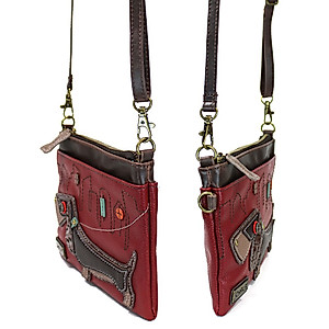 Chala Small Crossbody Phone Purse with 2 Adjustable Strap (Weiner Red)