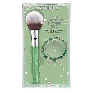 It Cosmetics Gemstone Makeup Brush Therapy Duo Gift, Jade Set YOUR GOOD VIBES ONLY!