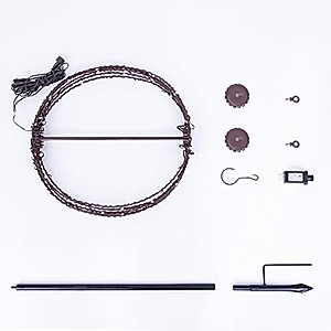 Christmas Ball Light Sphere, 10IN 48LED Hanging Tree Light and Pathway Lights with Hook and Stake, Foldable Metal Frame Light Ball for Outdoor Garden, UL Listed, Brown Frame, Warm White