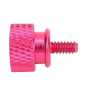 20 Pack Computer Case Thumbscrews, Fully Threaded 6-32 Teeth Knurled Thumb Screws, Aluminum Alloy Case Anodized Hand Fastener for Cover/Power Supply/PCI Slots/Hard Drives(pink)