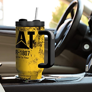 Equoza CAT 40oz Tumbler with Handle Lid and Straw Funny Tumbler For Men Dad Classic Creative Gift Double Wall Vacuun Stainless Steel Travel Mug Insulated Cup (CAT 1R-1807)