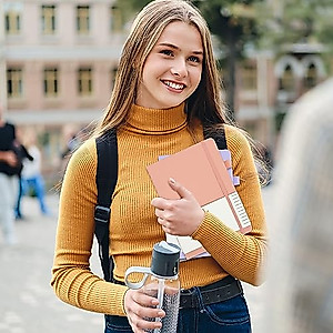 EOOUT Lined Journal Notebook for Women, 2 Pack, 5.7 x 8.3 Inches, Cute Aesthetic College Ruled, Leather Hardcover Notebook, 160 Pages, Back Pocket, Office School Supplies Gifts, Blush, Lavender