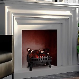Northwest Electric Log Insert for Fireplaces-Heater with Realistic Energy Efficient LED Glowing Flame Ember Bed-Home and Hearth Accessories, 19" L x 8.7" W x 16" H, Black (80-FPLOG-1)