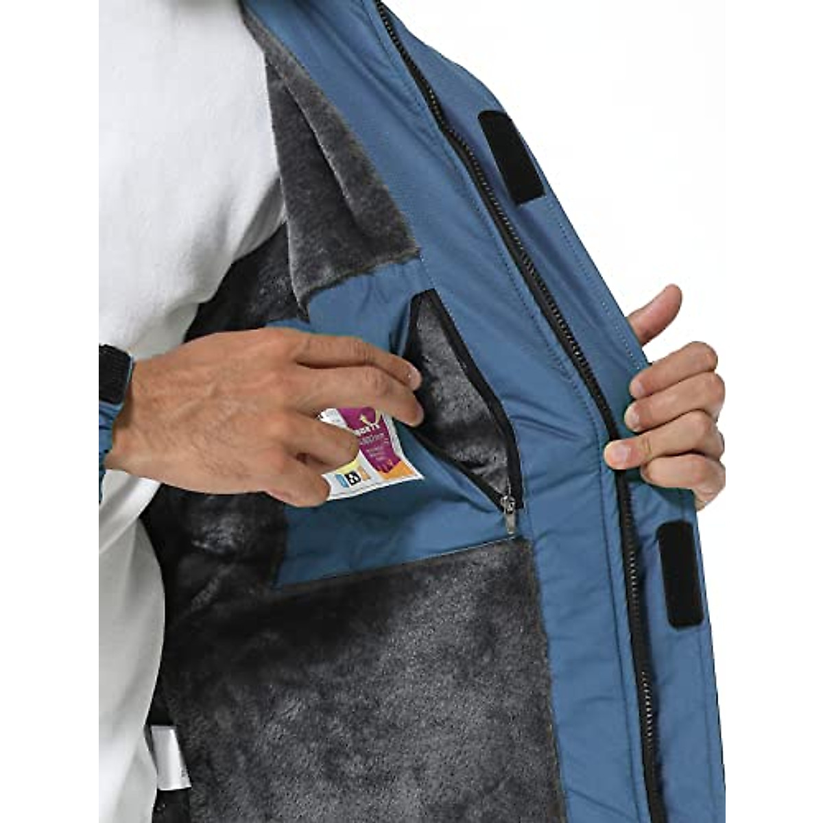 SPOSULEI Winter Jackets Coats for Mens Ski Snow Rain Windbreaker Waterproof Jackets Warm Fleece Lined Sports Coats Blue XX-Large