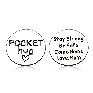 Inspirational Gift for Son Daughter Pocket Hug Token From Mom Dad Family Drive Safe for New Driver Her Kids Valentines Day Christmas Gifts for Boy Girl Stocking Stuffers Birthday Present for Him Her