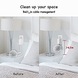 ZUOLACO Dot 4th/5th Generation Wall Mount Holder, All New Dot 4 Gen Outlet Hanger, Smart Speaker Stand, Space-Saving Accessories, Built-in Cable Management Shelf, White…