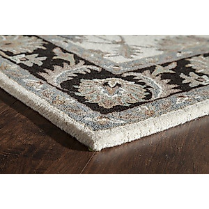 Rugs America NDY03 Area Rug, 8' x 10', Ivory Charcoal