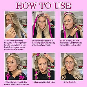 Heatless Hair Curlers Tik Tok Hair Rollers for Long & Short Hair No Heat Curling Rod Headband Silk Curls Sleep in Overnight, Soft Rubber Rollers with Hair Clips & Scrunchie DIY Hair Styling Tools Kit