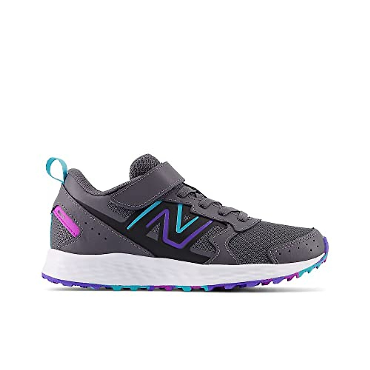 New Balance Fresh Foam 650 V1 Hook & Loop Running Shoe, Magnet/Electric Indigo/Cosmic Rose, 2 US Unisex Little Kid