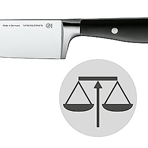 WMF Knife Block with 6 Pieces Grand Class Performance Cut Double Serrated Blade Made in Germany Forged Special Blade Steel - Stainless Steel Rivets Plastic Handles Knife Block of Bamboo