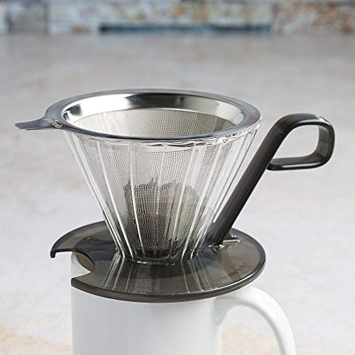 Primula PPOCD-6701 1-Cup Stainless Steel Pour Over Coffee Maker, 4.8 x 4.8 x 4.8 inches, Black